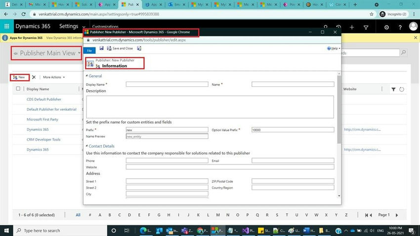 How To Create A Publisher In Dynamics 365 CRM Using Classic Mode And Power Apps Maker Portal